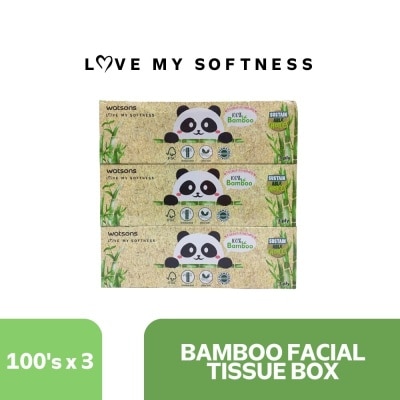 WATSONS, Love My Softness Bamboo Facial Tissue Box 3ply 100s x 3 box ...
