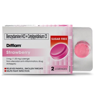 DIFFLAM, Benzydamine HCI + Cetylpyridinium Cl 3mg/1.33 mg 2 Lozenges ...