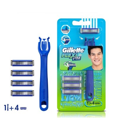 GILLETTE, Flexi Vibe (1 Razor Handle + 4 Blade/Cartridge Refills ...
