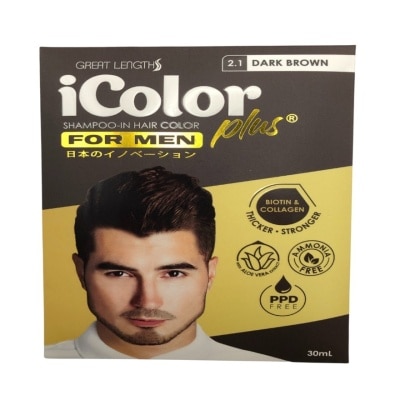 ICOLOR, Icolor Plus Shampoo-In Hair Color For Men Dark Brown 30Ml ...