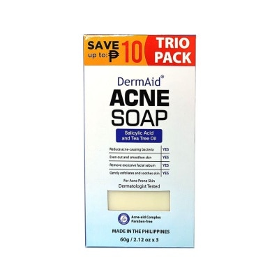 DERMAID, DERMAID Acne Soap Trio Pack 60g 3s | Watsons Philippines