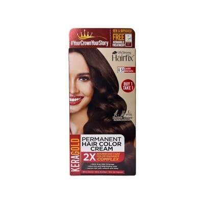 HAIRFIX, Hairfix Keragold Permanent Hair Color Cream 120Ml Dark Brown ...