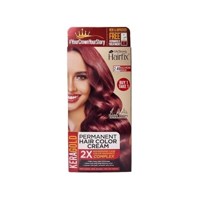 HAIRFIX, Hairfix Keragold Permanent Hair Color Cream 120Ml Old Rose ...