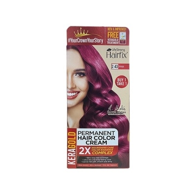 HAIRFIX, Hairfix Keragold Permanent Hair Color Cream Kit 120Ml Pink ...