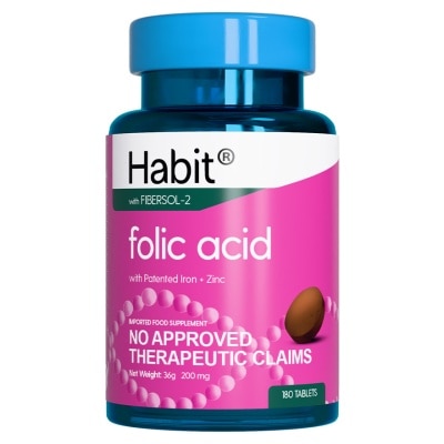 HABIT, HABIT Folic Acid with Patented Iron + Zinc 180 tablets (Prenatal ...