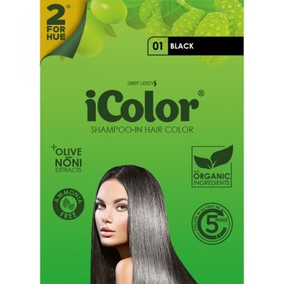 ICOLOR, ICOLOR Plus Shampoo Dye 2 For Hue Black 25ml | Watsons Philippines