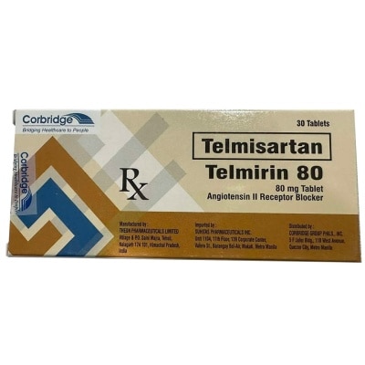 TELMIRIN, TELMIRIN Telmisartan 80mg Sold Per Piece [PRESCRIPTION ...