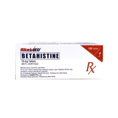 RITEMED, RITEMED Betahistine 16mg Tablet Sold Per Piece [PRESCRIPTION ...