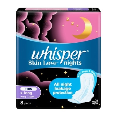 WHISPER, WHISPER Skin Love All Night X-Long Ultra Slim With Wings 31cm ...