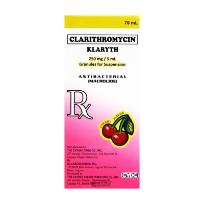 KLARYTH, KLARYTH Clarithromycin Antibacterial Macrolide 250mg/5ml x ...