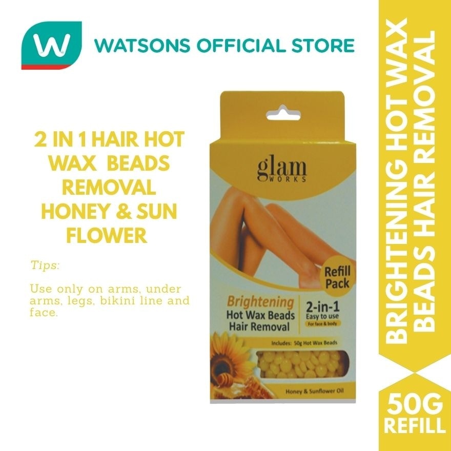 GLAMWORKS, GLAMWORKS Hot Wax Beads Refill Honey and Sunflower Oil 50g ...