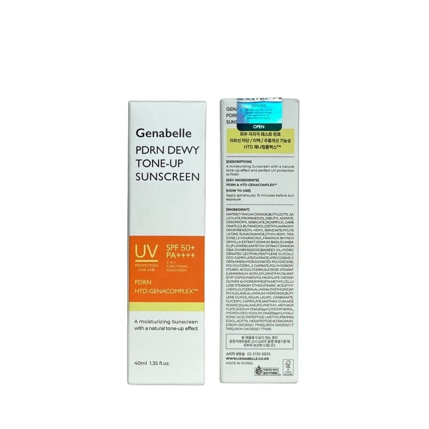 GENABELLE, GENABELLE PDRN Dewy Tone-Up Sunscreen UV SPF 50+ PA++++ 40ml ...