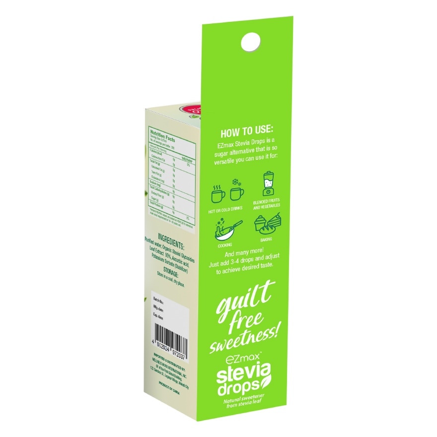 EZ MAX, EZMAX Stevia Drops Pure 20ml | Watsons Philippines