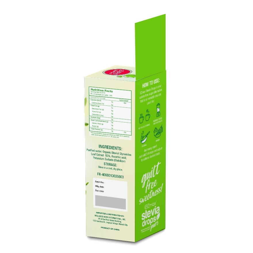 EZ MAX, EZMAX Stevia Drops Pure 20ml | Watsons Philippines