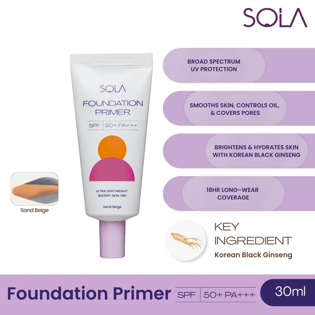 Sola Sola Foundation Primer Spf50 30ml Sand Beige Watsons Philippines
